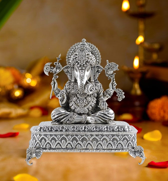 Handcrafted Silver Shri Ganesh Murthy – Krishna Jewellers Pearls and ...
