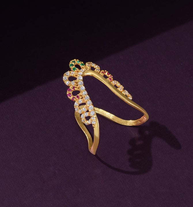 22k gold vanki ring with petal – Krishna Jewellers Pearls and Gems Pvt Ltd