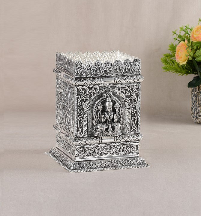Goddess Lakshmi Silver Tulsi Pot – Krishna Jewellers Pearls and Gems ...