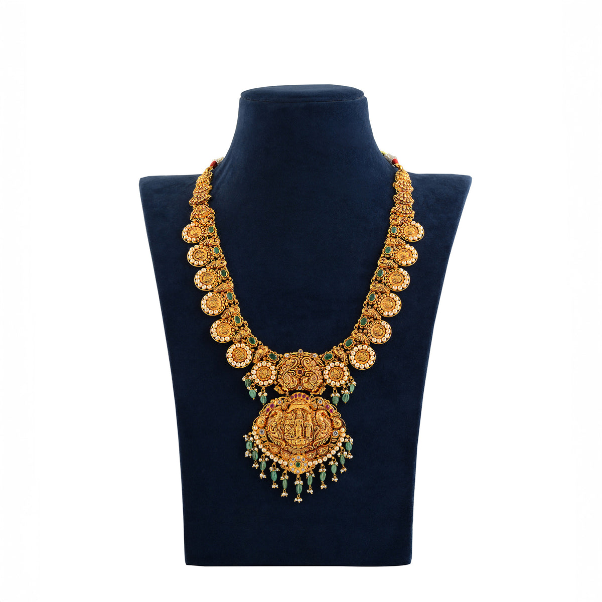 22K Gold Rama Parivar Necklace Traditional Hindu Family Pendant ...