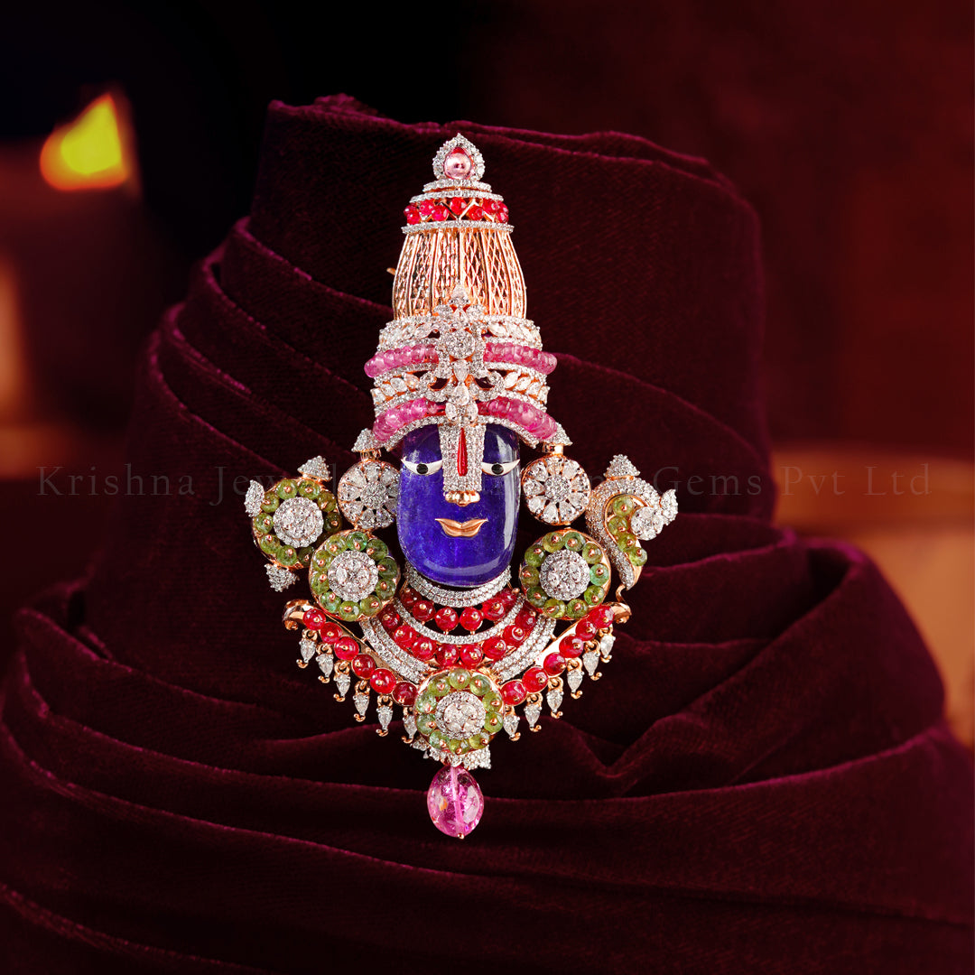 18K Diamond Balaji Pendant in Fine Craftsmanship – Krishna Jewellers ...
