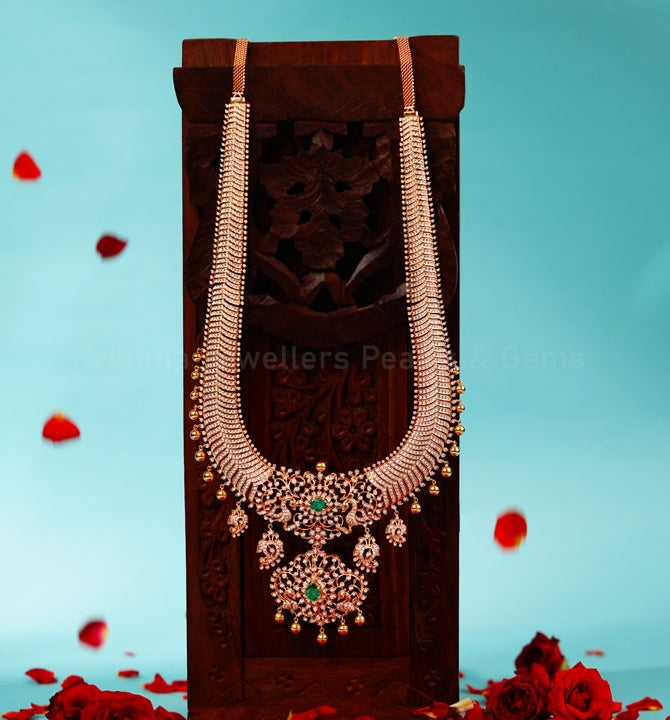 Diamond Long Haar Necklace Elegant Bridal & Grand Occasion Jewellery ...