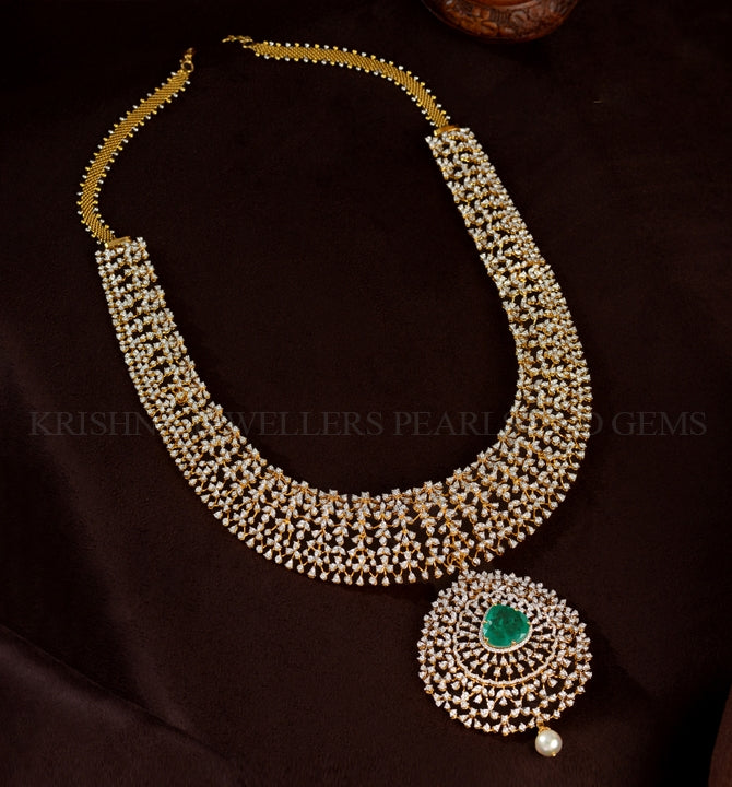 Dazzling Diamond Long Haar Necklace Timeless Elegance – Krishna ...