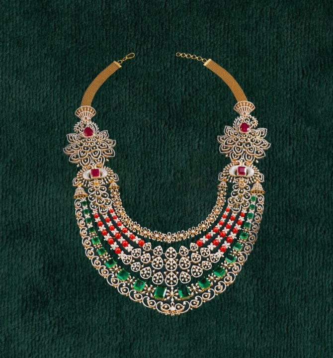 Diamond Haar Emerald Necklace – Krishna Jewellers Pearls and Gems Pvt Ltd