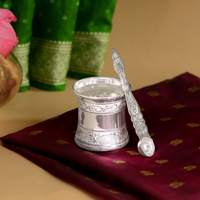 Classic Silver Panchapatra Set – Krishna Jewellers Pearls and Gems Pvt Ltd