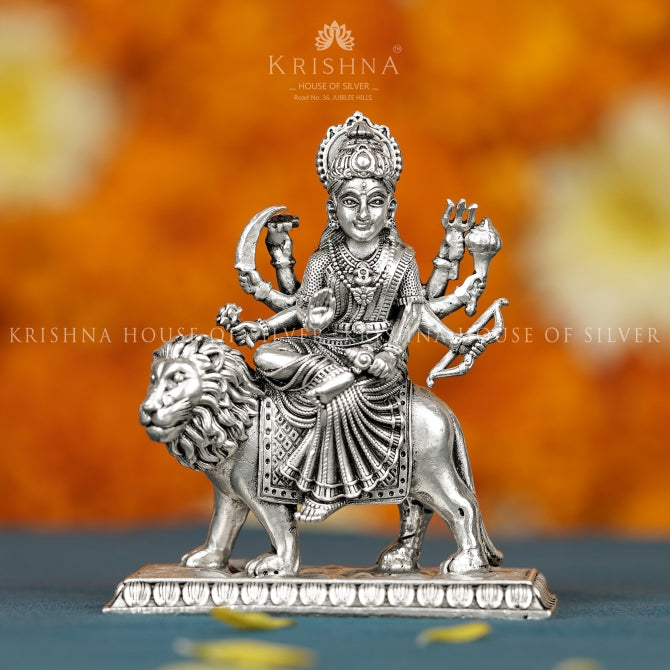 Maa Durga Idol In Silver – Krishna Jewellers Pearls and Gems Pvt Ltd