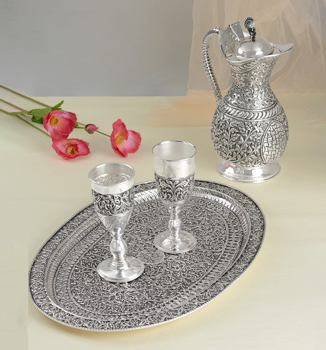 Contemporary Silver Jug and Drinkware Sets – Krishna Jewellers Pearls ...